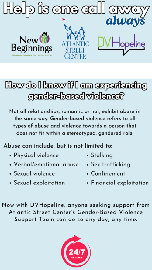 24/7 GBV Support Line | Atlantic Street Center